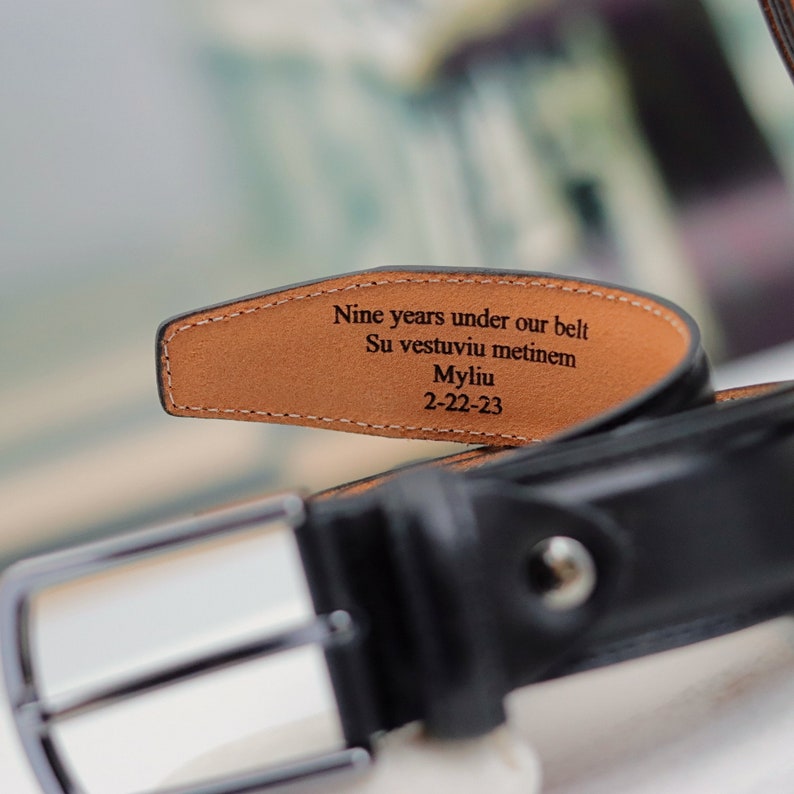 Special Handcrafted Black Leather Belts Perfect Presents for Husband ...