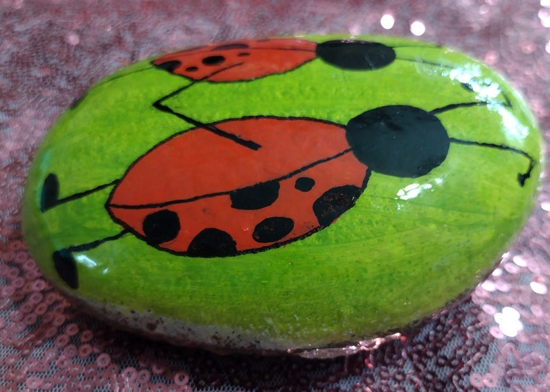 Lady Bugs in Love Painted Rock - Etsy