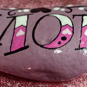 Love on Purple Painted Rock - Etsy