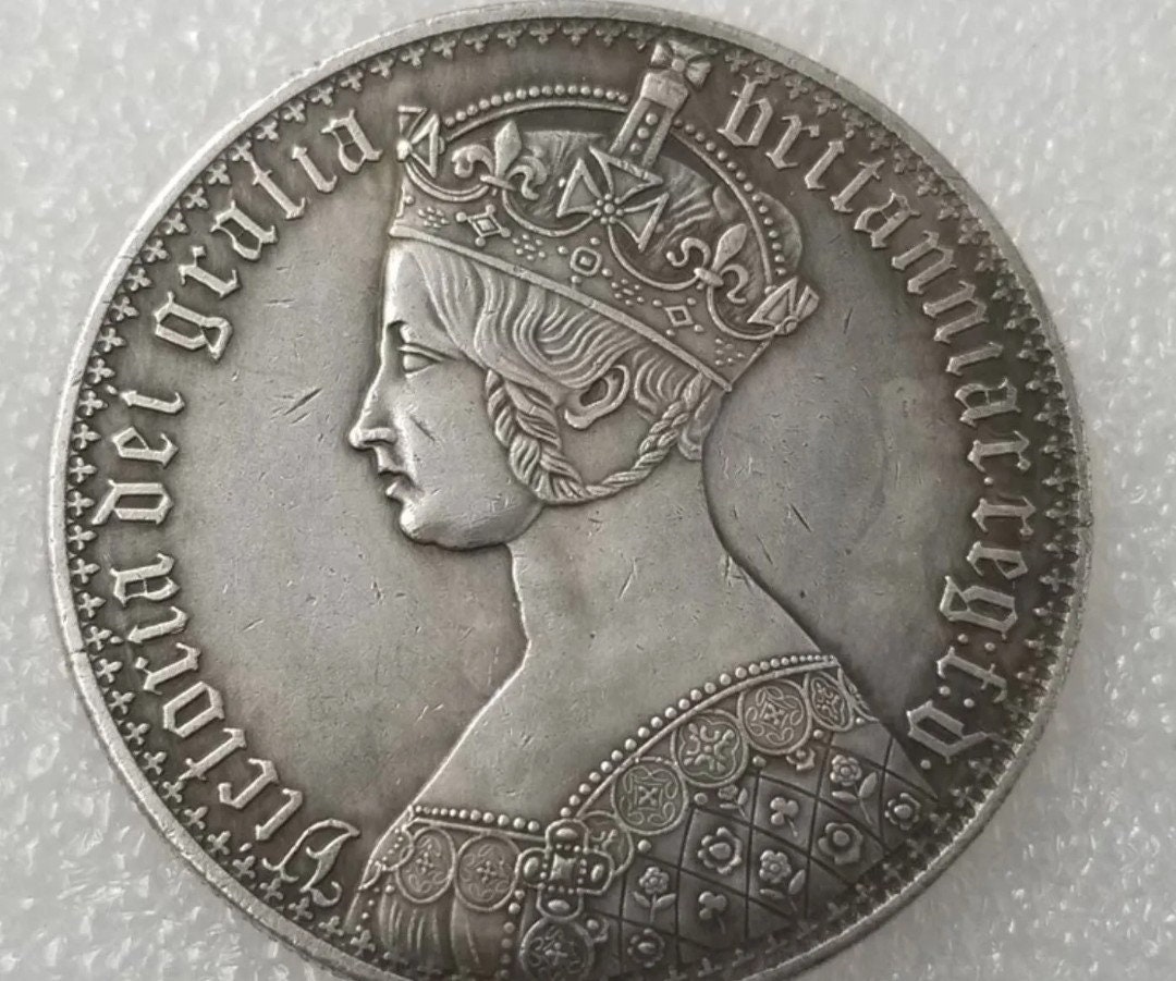 1847 Queen Victoria Gothic Silver-plated Crown Coin 1847 - Etsy