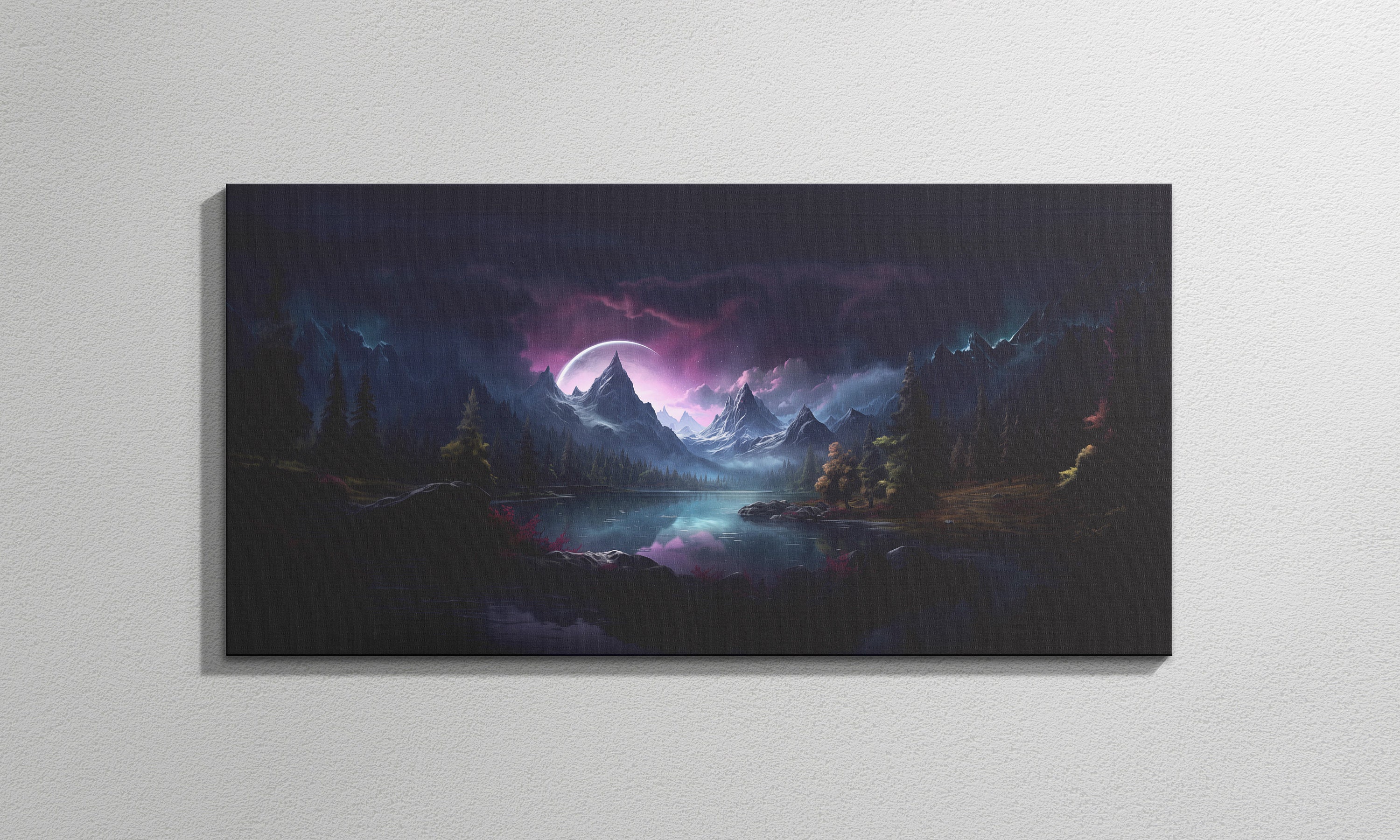 Moonlit Mirage: Panoramic Alien Landscape Art Print for Space Lovers - Etsy