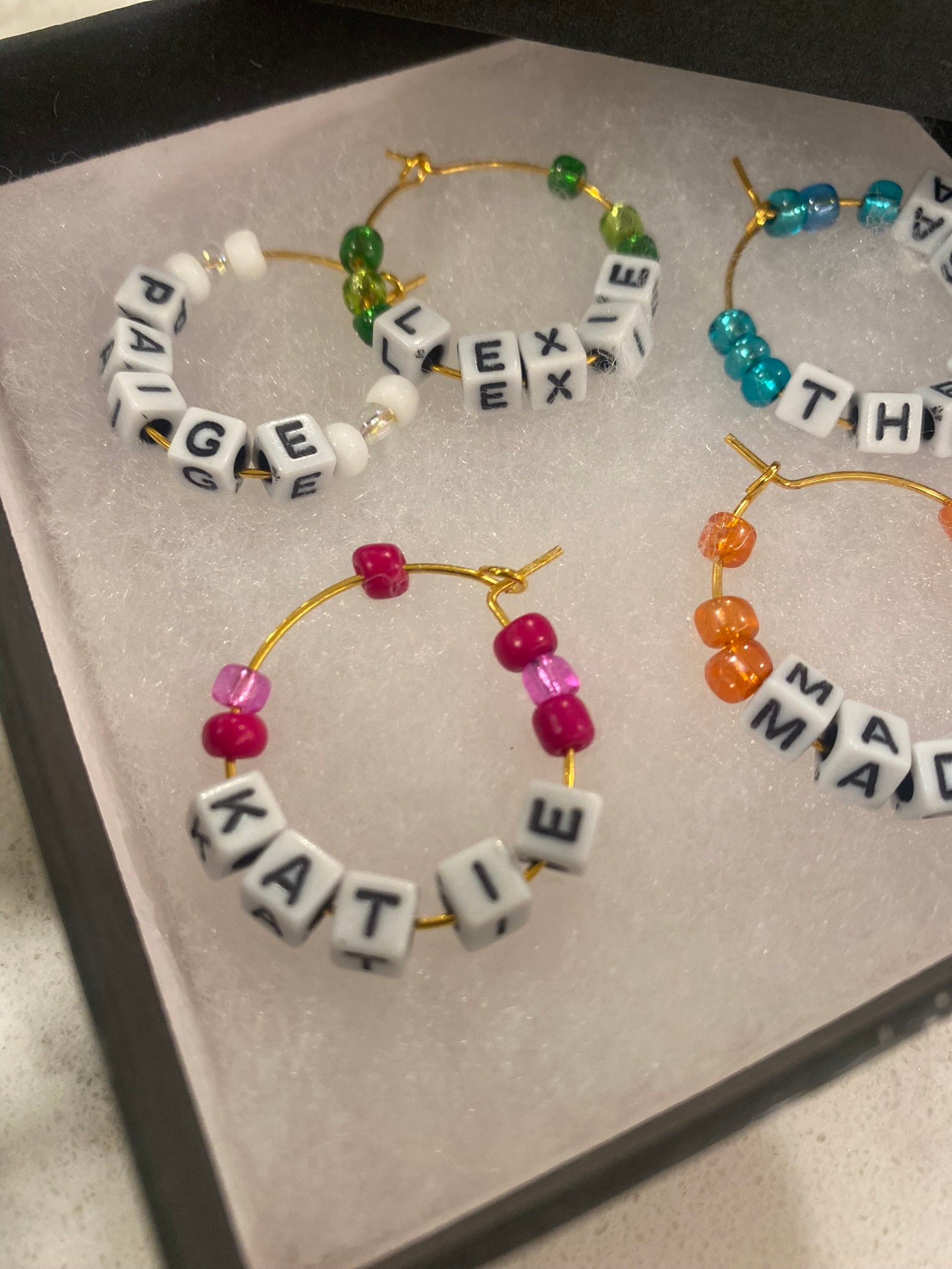 Custom Name Handmade Wine Glass Charms Custom Unique and Charming ...