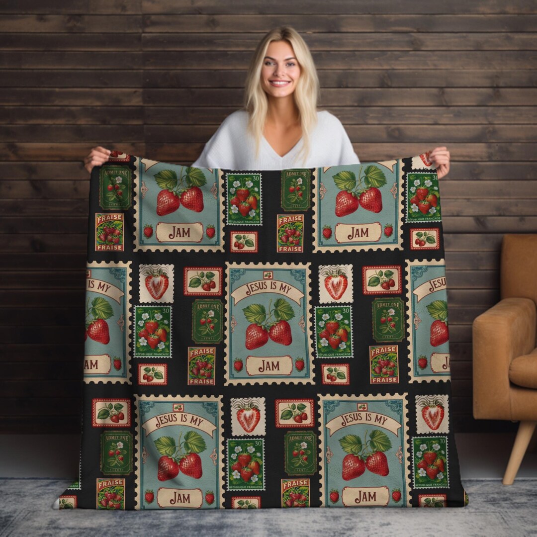 Strawberry Jesus is My Jam Blanket Gift for Bible Reading Blanket ...