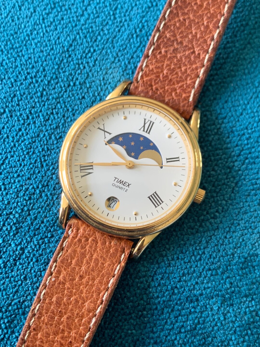 Timex Roman Moon Phase Watch - Excellent 90s Moonphase - New Battery ...
