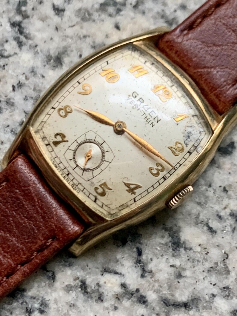 Vintage Gruen Veri-thin Curvex Tank Watch - 1950 Mechanical Winder in ...