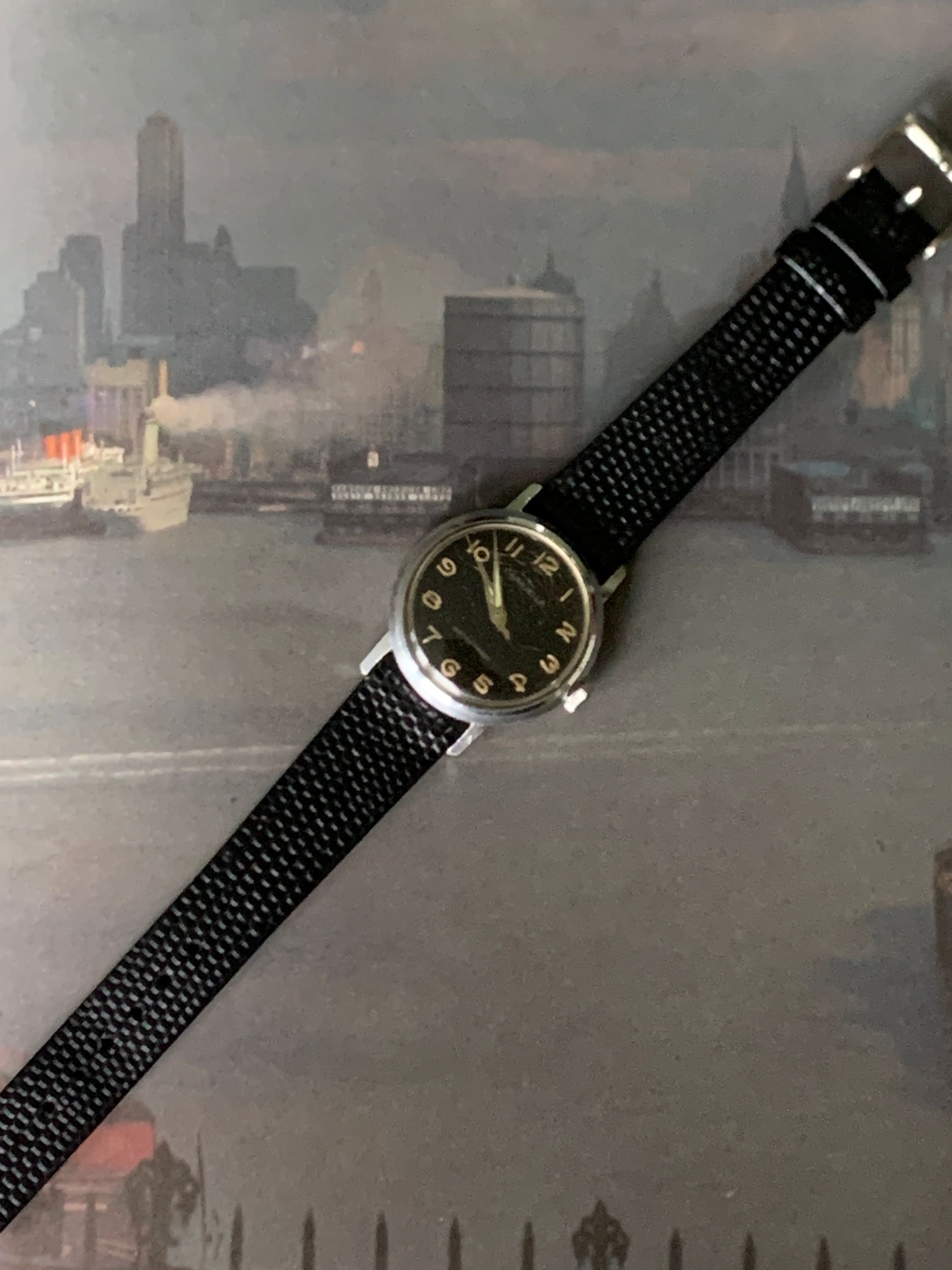 1966 Caravelle by Bulova Military Style Dial Winder Crazed Crystal ...