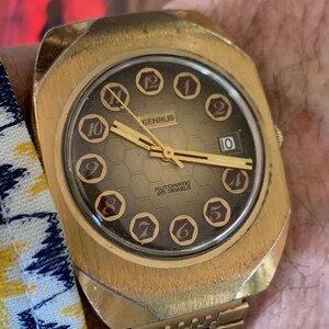 UNIQUE 25 Jewel Automatic Benrus Watch - Mid-70s Honeycomb Style With Date. Excellent Vintage ...