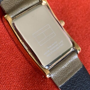 Late 90s Retro-style Tank Watch: Gold Tone Tommy Hilfiger Tank Watch W ...