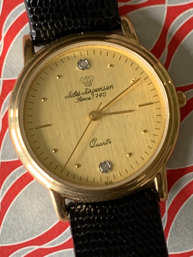 Late 1990s Jules Jurgensen Quartz Watch in Box, With Papers. Gold Tone ...
