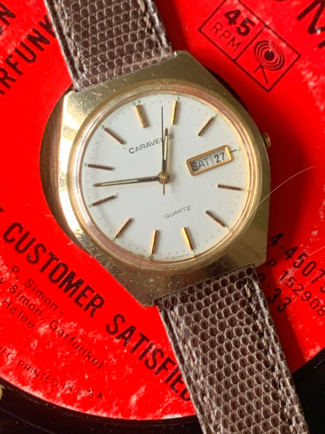 1980s Caravelle by Bolova Quartz Watch Gold Tone Finish, White Dial ...