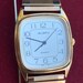 1990s Helbros Quartz Tank Watch Gold Tone Finish, Gold Dial, in Box ...