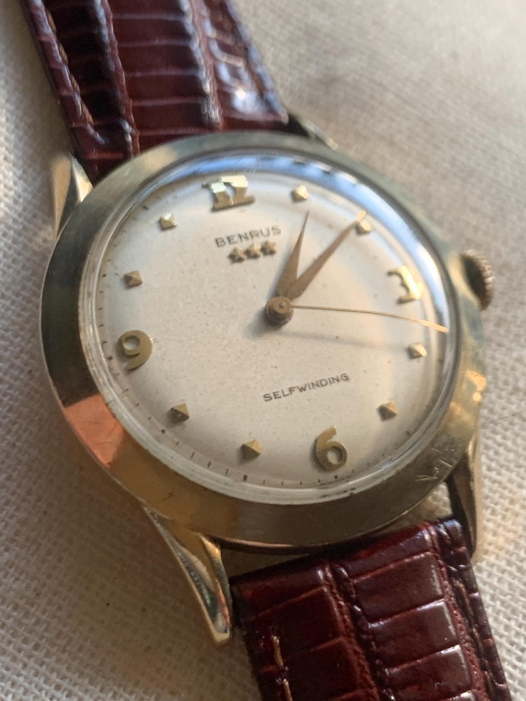 Gold Filled Benrus Three Star Self-winding Automatic Watch. 10K Gold ...