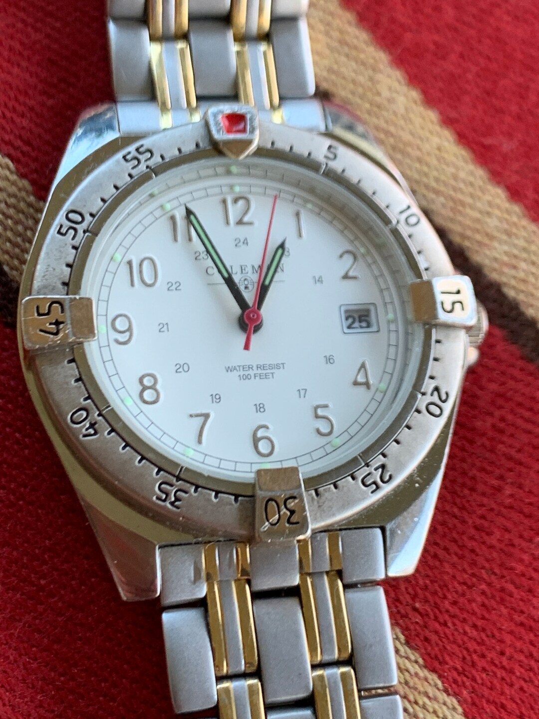 Let's Go Camping! Coleman Watch - Faux Diver, With Date Function, Good ...