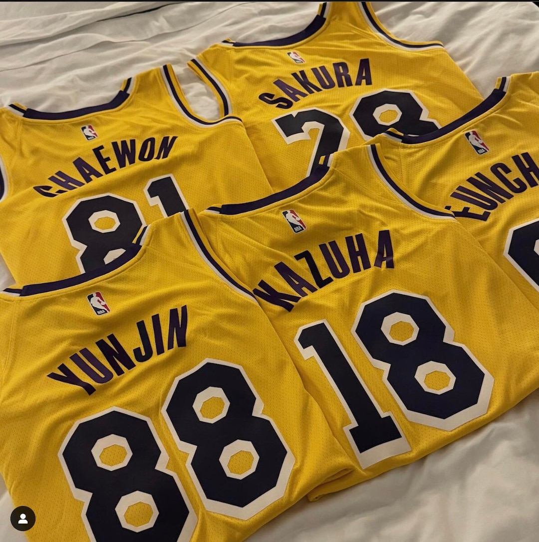 LE SSERAFIM Kim Chaewon Sakura Huh Yunjin Kazuha Hong Eunchae LAKERS Jersey Kpop - Etsy