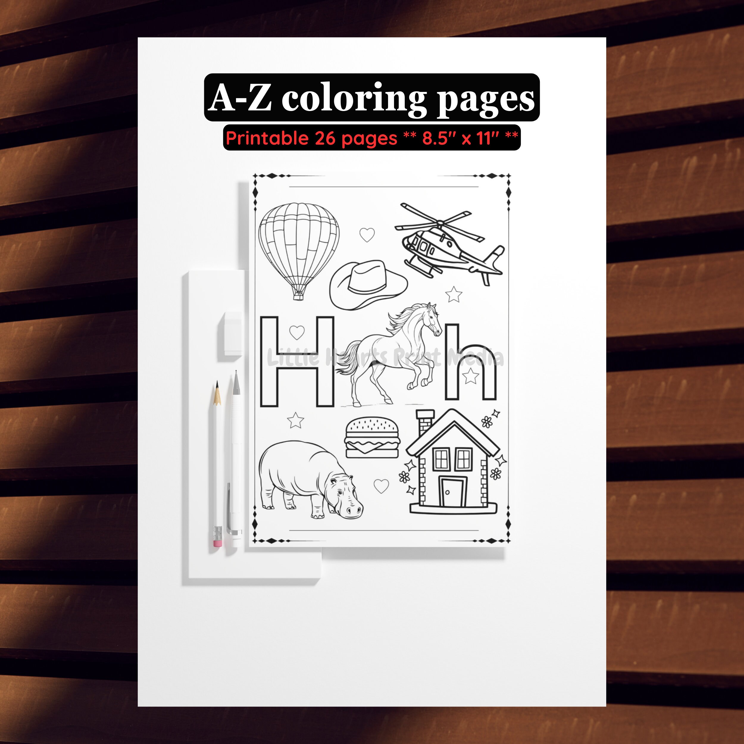 A to Z Alphabet Coloring Pages Digital Product Printable 26 Pages - Etsy