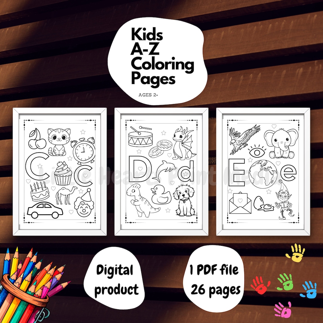 A to Z Alphabet Coloring Pages Digital Product Printable 26 Pages - Etsy