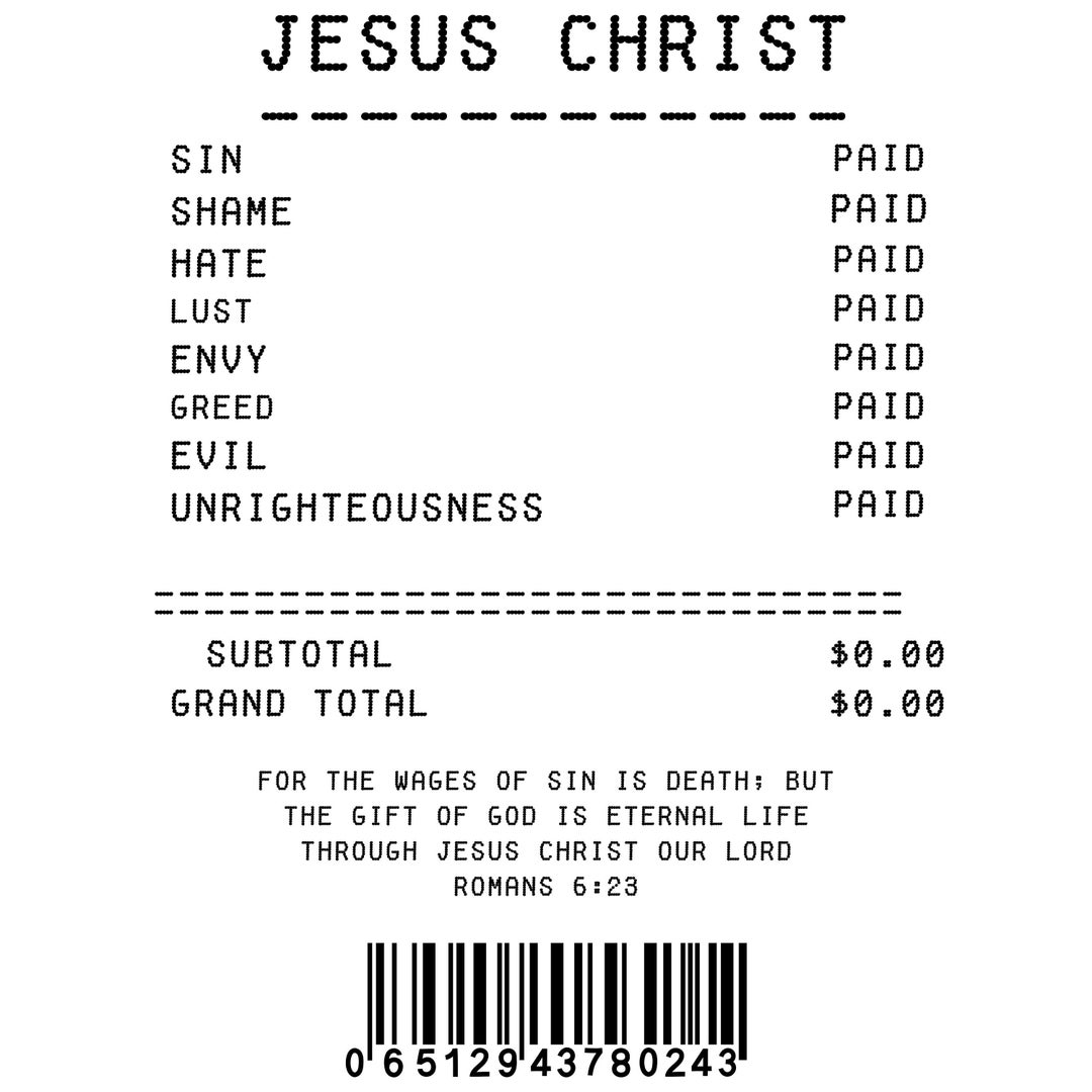 Jesus Christ Receipt Digital File SVG PNG Jpg Christian - Etsy