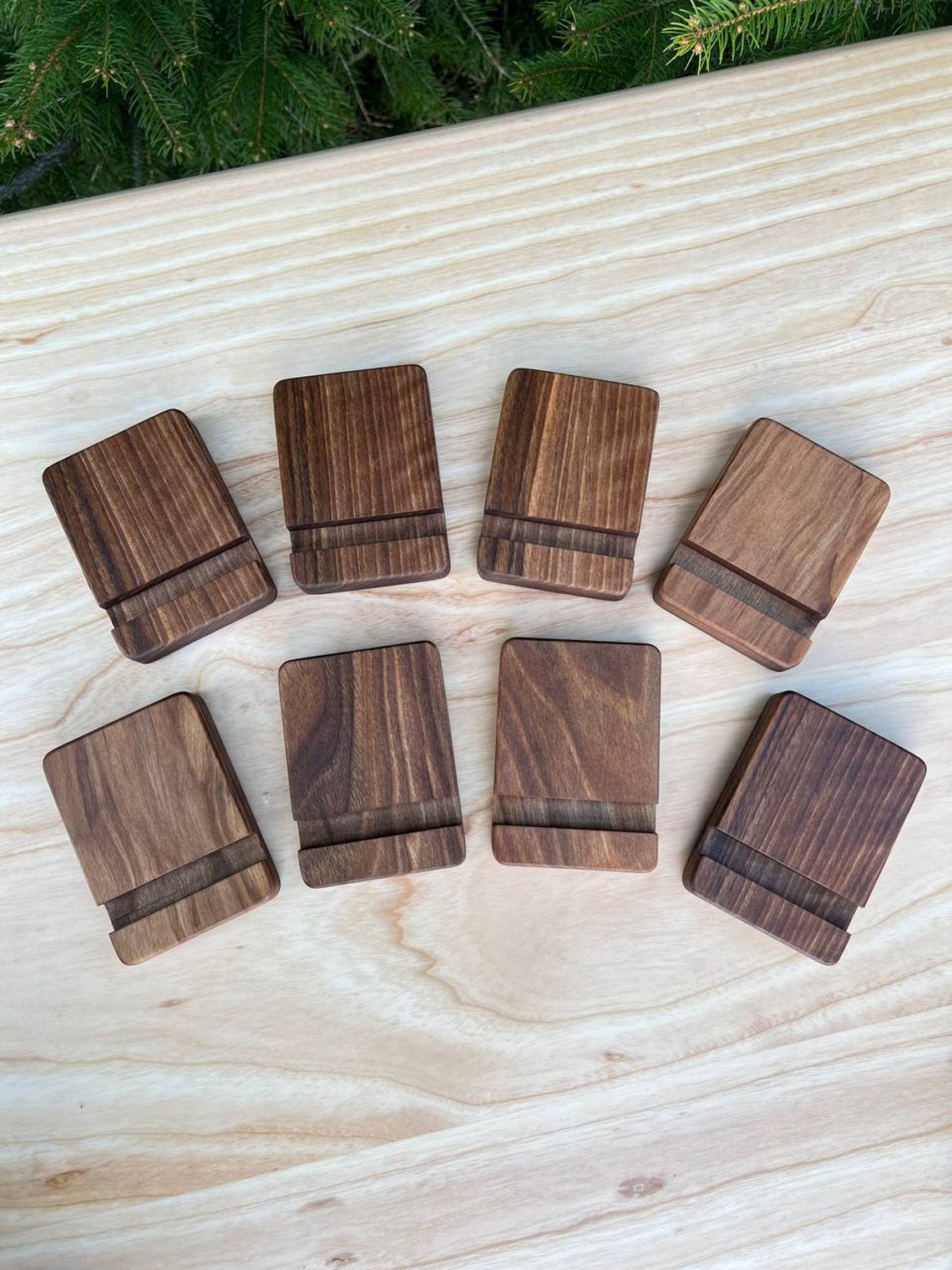 Walnut Phone Stand, Wooden Phone Holder - Etsy