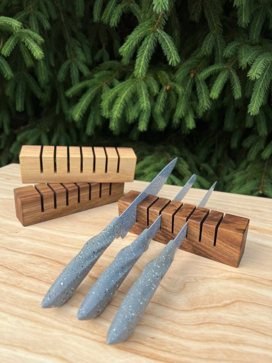 Wooden Knife Holder/ Walnut Knife Block / Also Custom Size - Etsy