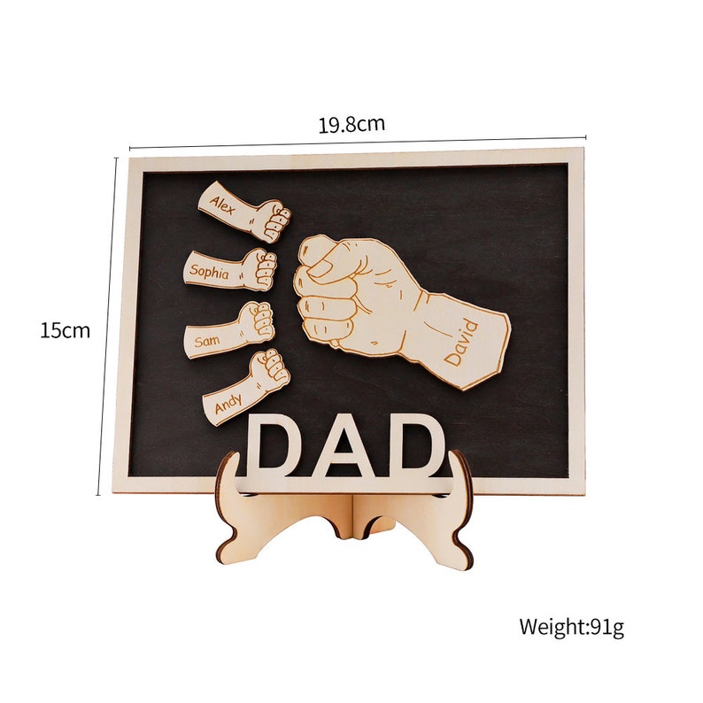Personalized Father's Day Fist Bump Plaque, Custom Dad Picture, Wood ...