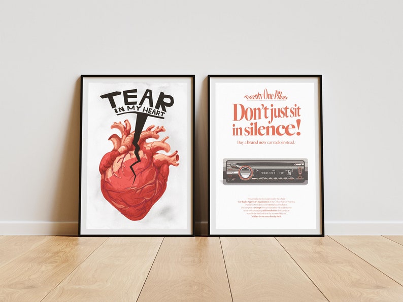 DUO POSTER PACK Twenty-one Pilots Clancy Album Tear in My Heart/car ...