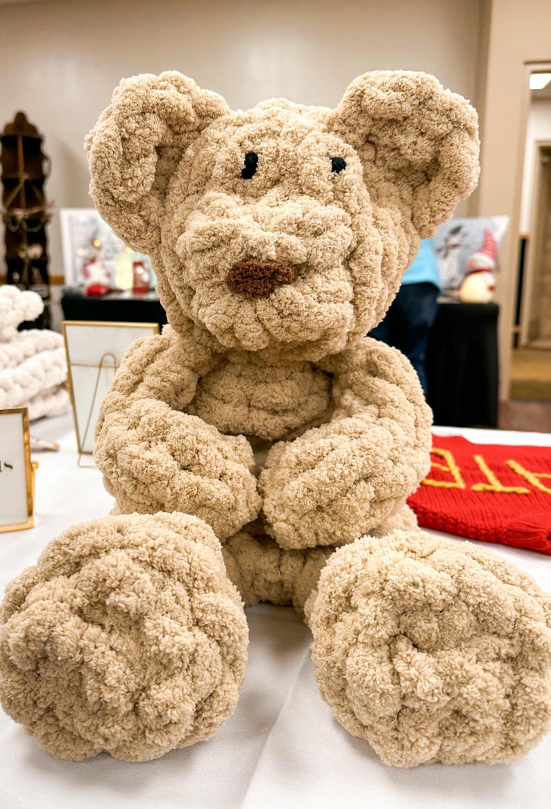 Teddy Bear Snuggler | Chunky Knit Handmade | Soft Stuffed Animal | Bear ...