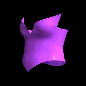 Womens Pointed Cupped Bustier Corset With Gathered Skirt 3D Garment for ...