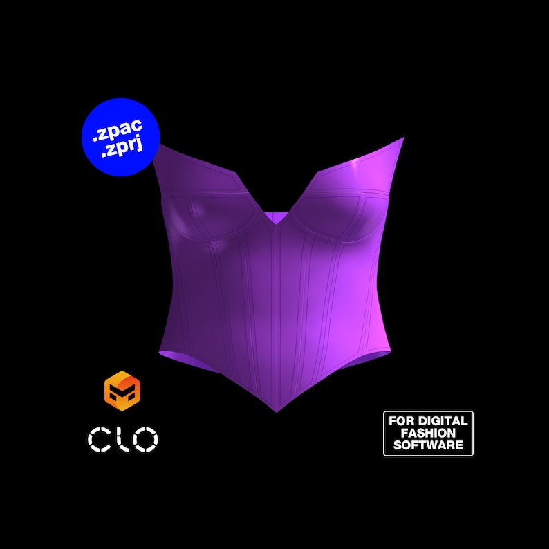 Womens Pointed Cupped Bustier Corset With Gathered Skirt 3D Garment for ...