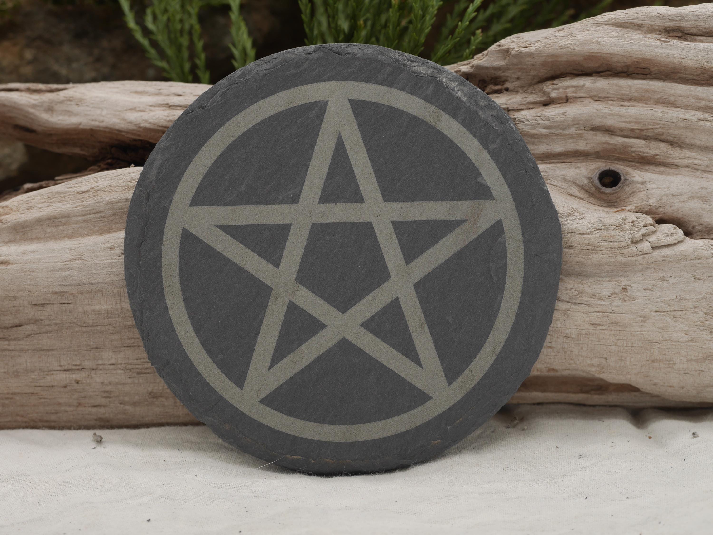 Pentacle Natural Slate Mini Altar Tray / Coaster - 4 Inches - Altar ...