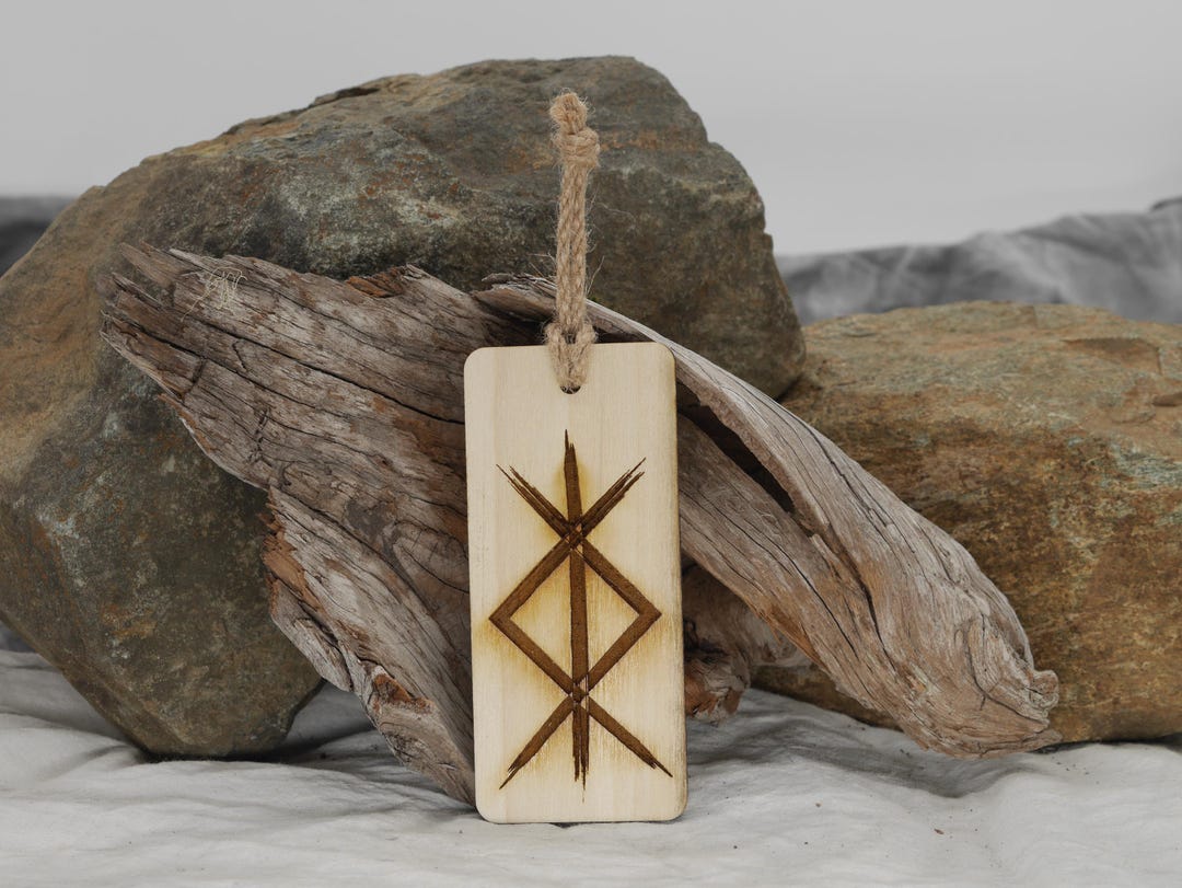 Protection Bind Rune Wall Hanging – Solid Poplar Wood, Norse Pagan ...