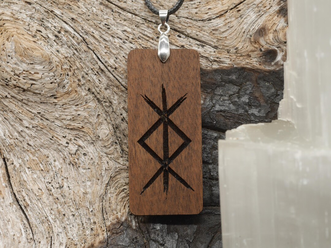 Walnut Wood Protection Bind Rune Pendant – Pagan Witch Necklace - Etsy