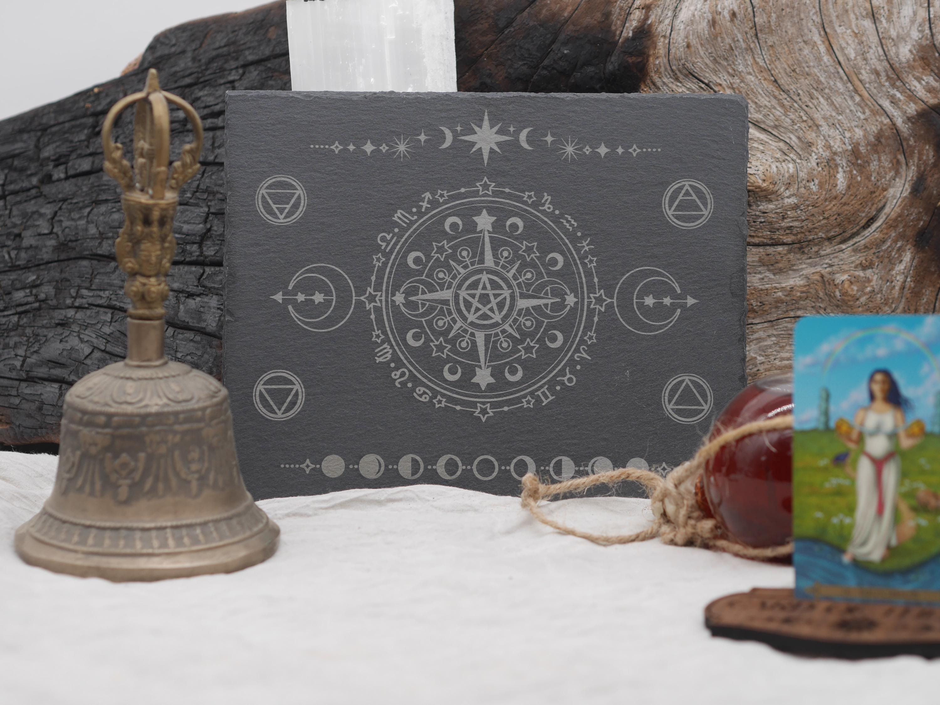 Engraved Slate Altar Tray: Sacred Symbols, Alchemy, Astrology - Etsy