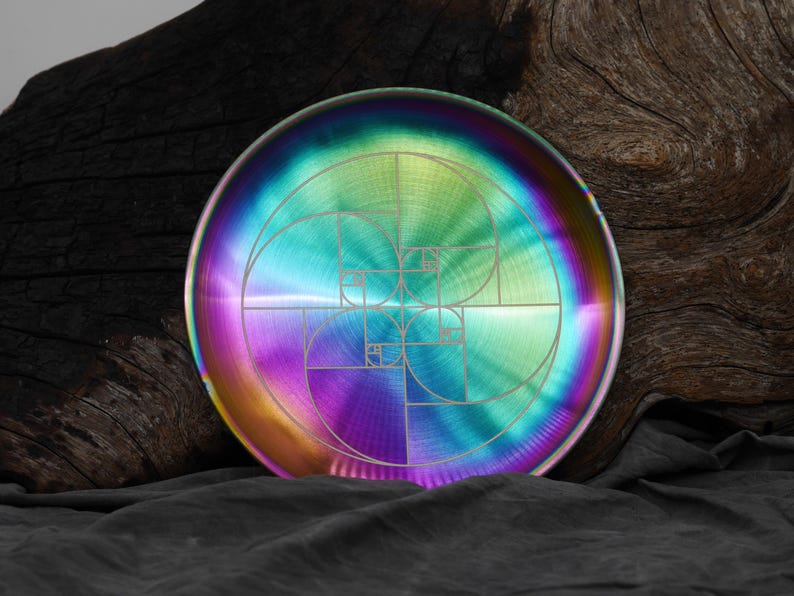 Fibonacci Sequence Rainbow Stainless Steel Altar Tray: Sacred Geometry ...
