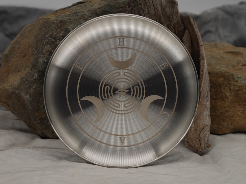 Hecate Altar Tray / Offering Plate - Engraved Stainless Steel - Etsy