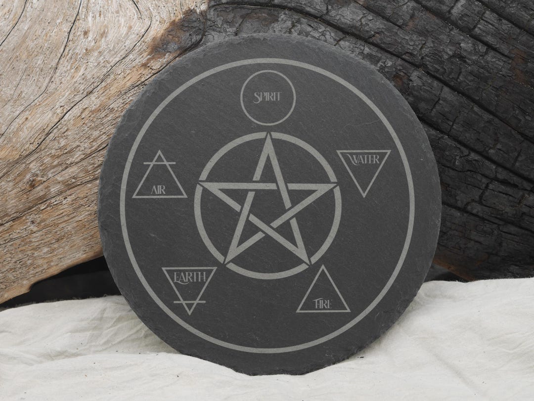 Engraved Slate Altar Tray: Elemental Pentacle Offering Plate - Etsy