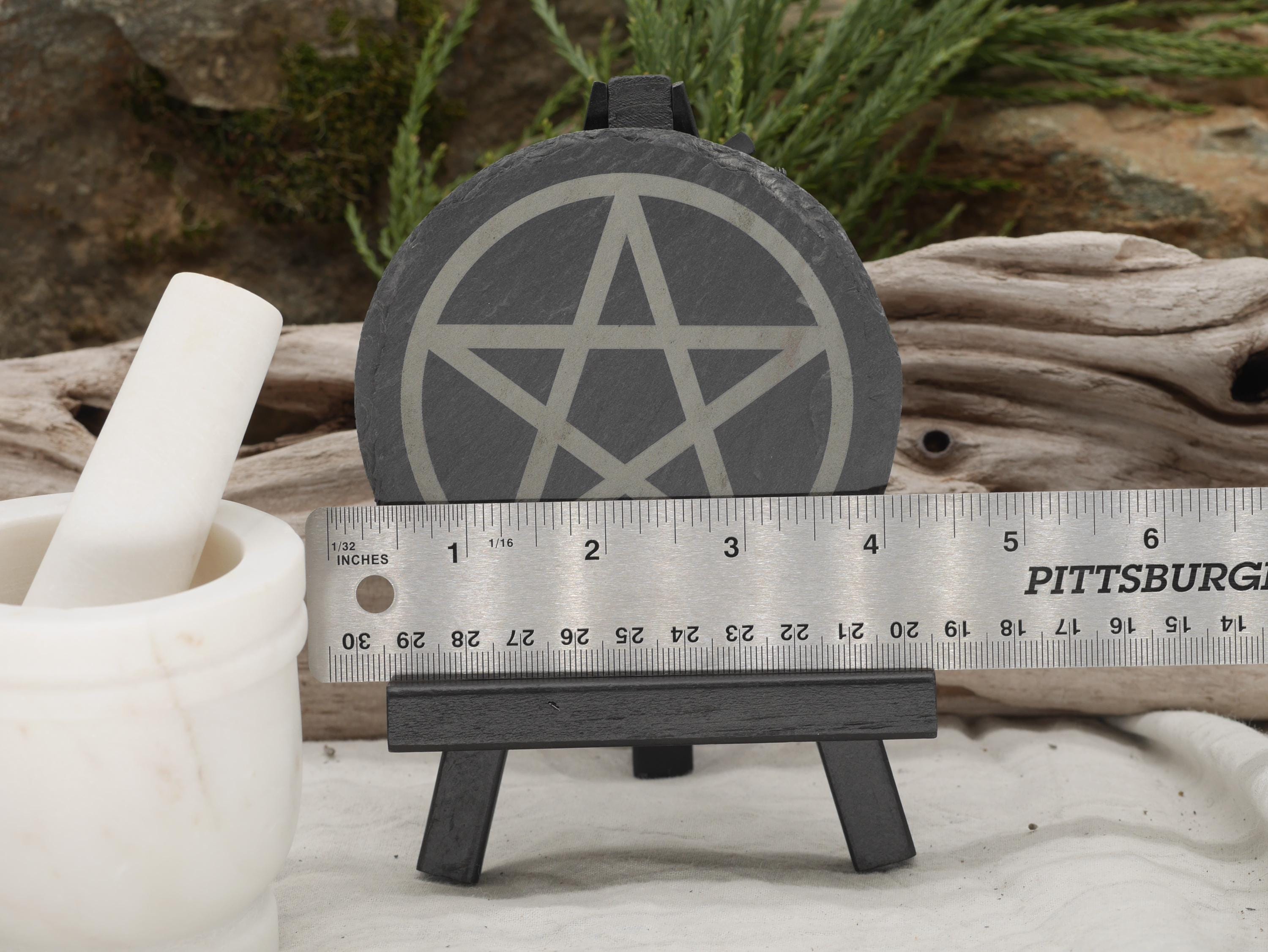Pentacle Natural Slate Mini Altar Tray / Coaster - 4 Inches - Altar ...