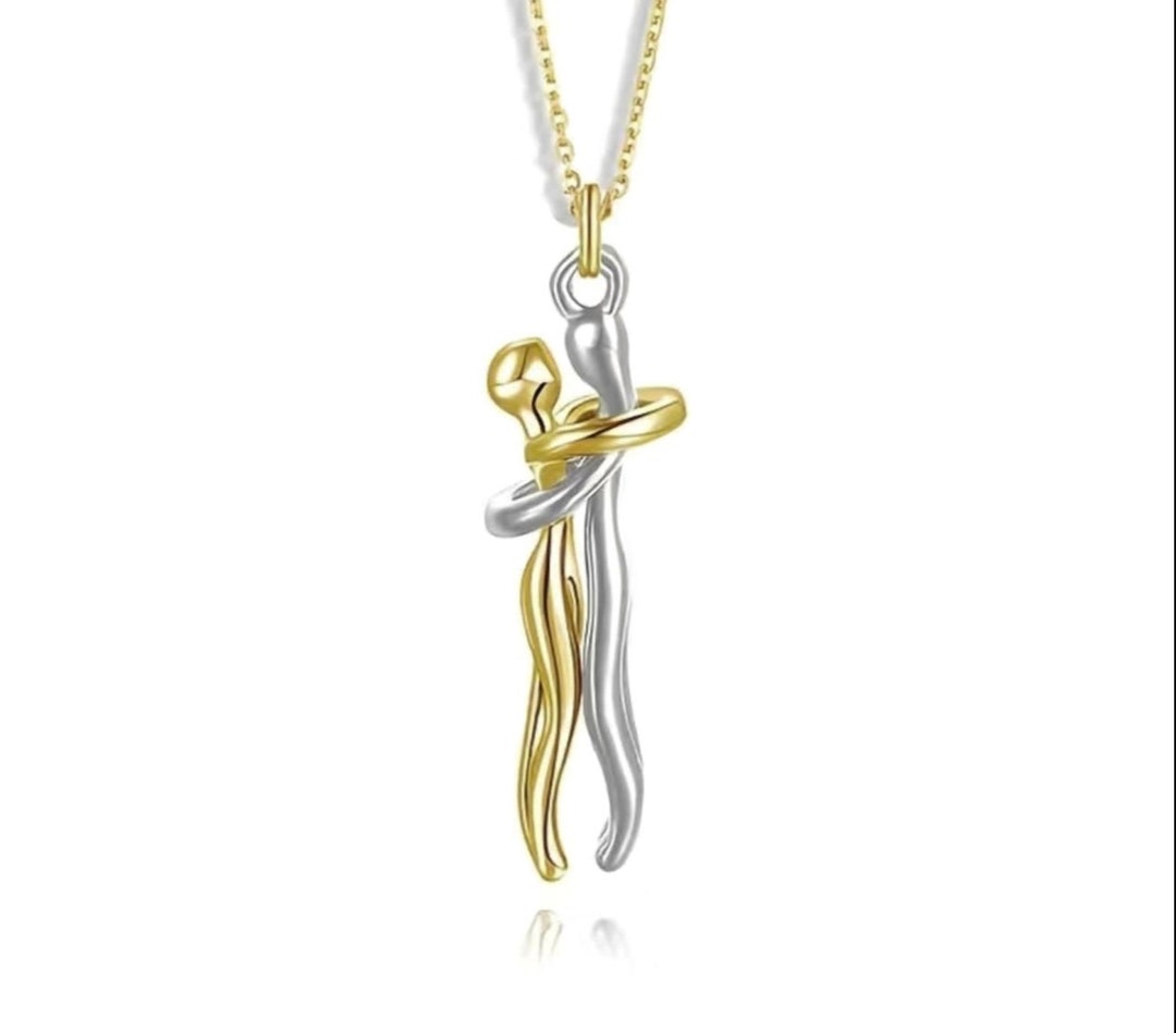 Hug Necklace and Hug Ring Set Gold/silver 14kt Gold Plated - Etsy