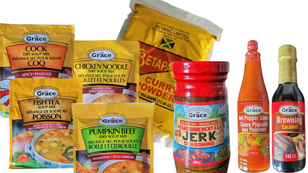 Jamaican Spice Care Package With Curry, Sauces and Soup Mixes Jerk, Hot ...