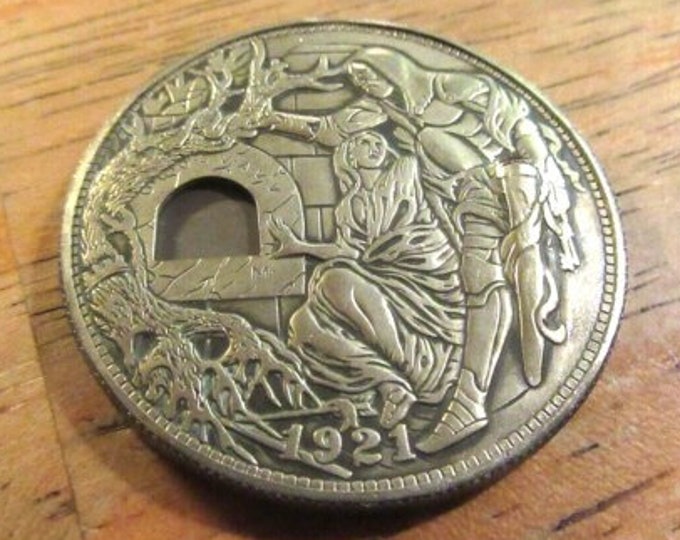 Hobo Coin -1921 Movable Mechanism Holy Grail Removable Sword Roman ...