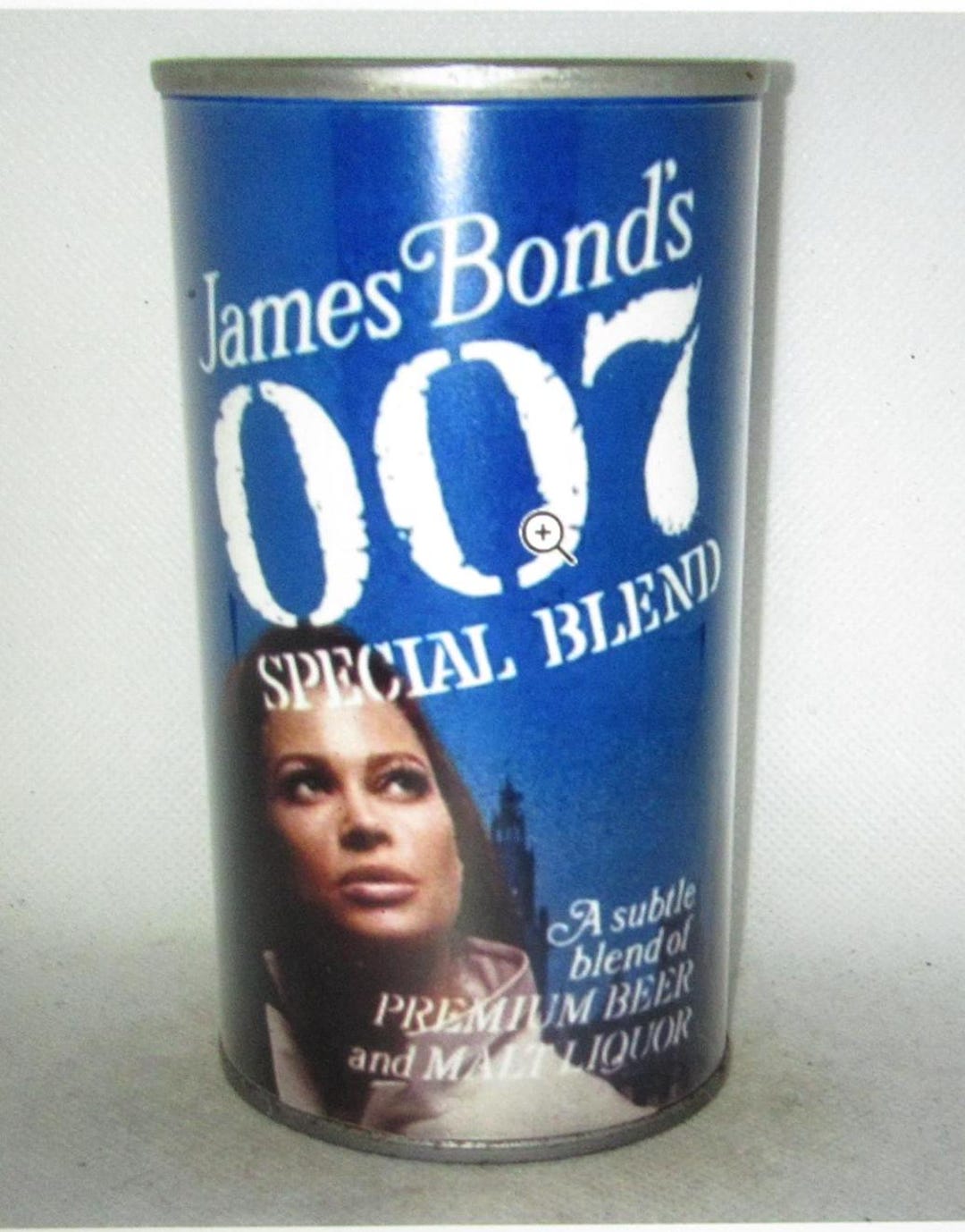 1969 James Bond 007 Beer 12 FL OZ Straight Steel Beer Can Bottom Opened ...