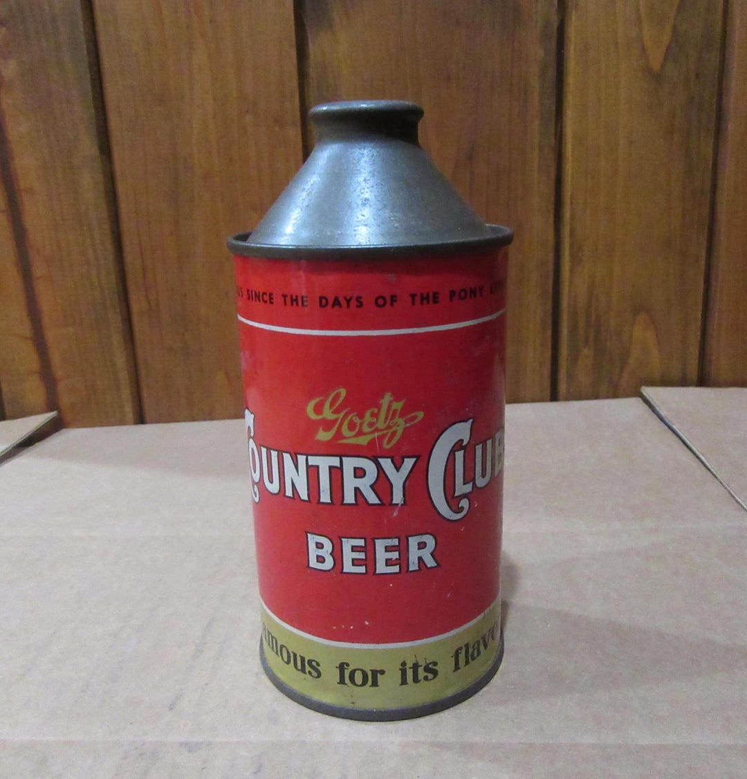 Goetz Country Club Beer 12oz Steel Cone Top Beer Can, M. K. Goetz ...