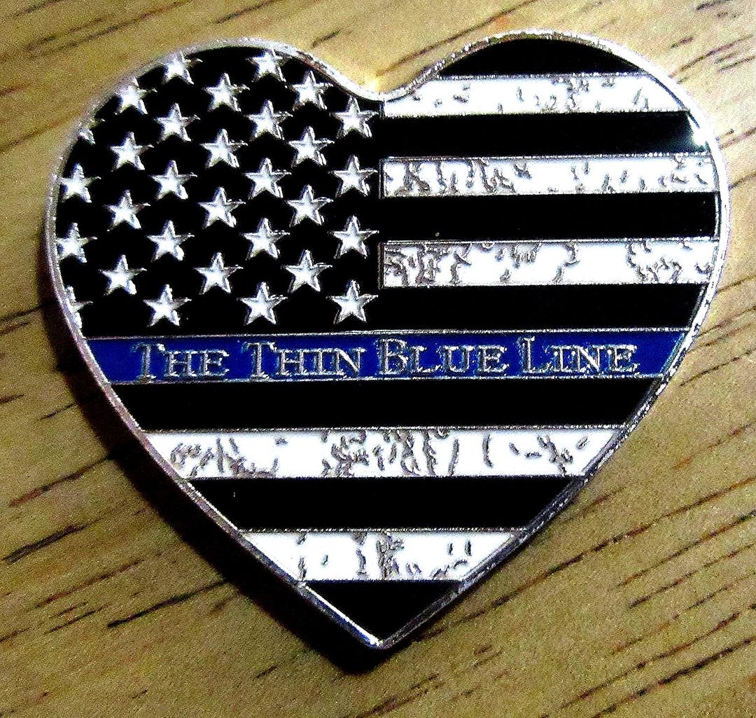 Thin Blue Line Heart Hobo Nickel Coin: Law Enforcement Gift - Etsy