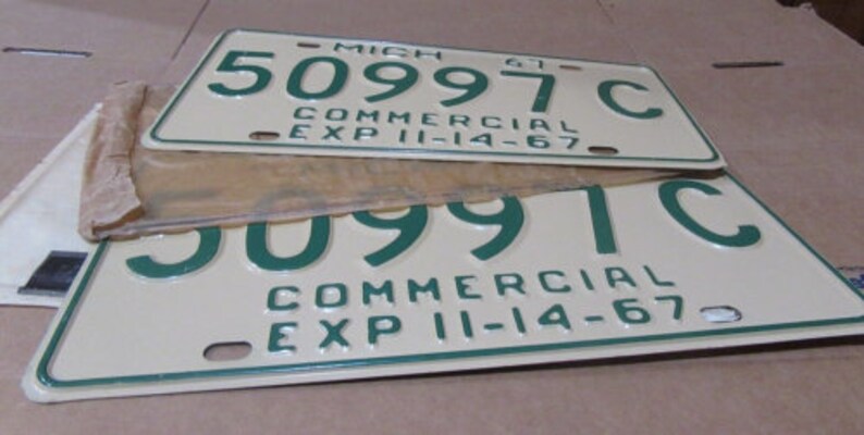 Pair of 1967 MICH Michigan 6 Months Commercial License Plates - Etsy