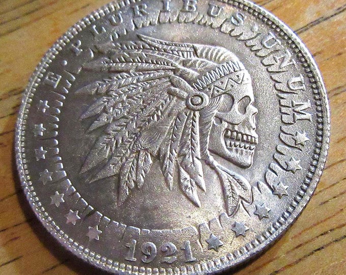 1921 Indian Skeleton Skull - U.S. Morgan Dollar Style Coin - Hobo ...