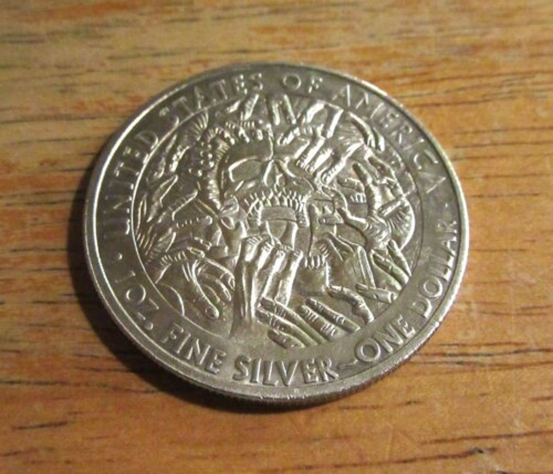 Bunch of Skeleton Hands Grab the Skull U.S. Morgan Dollar Style Coin ...
