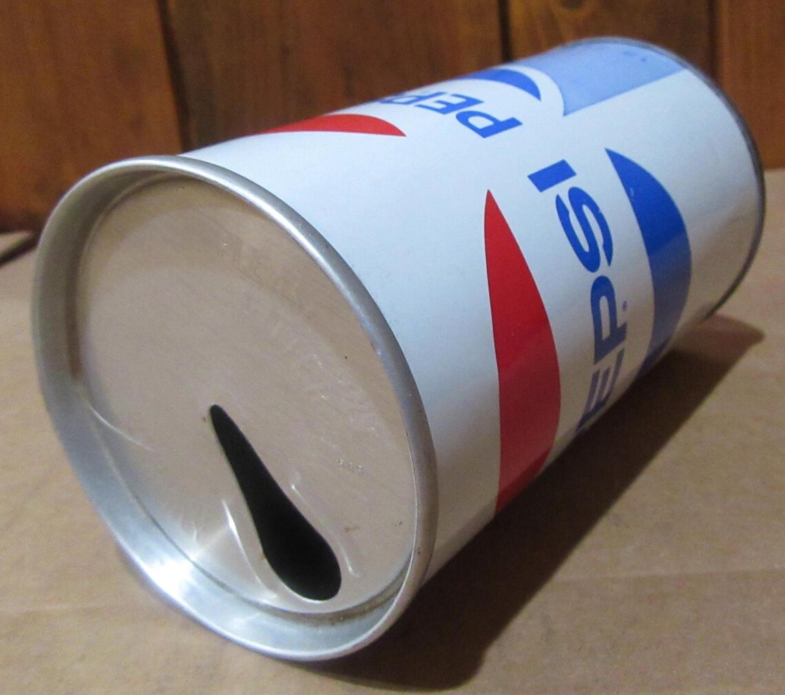 1970's Pepsi-cola Pepsi Soda 12 OZ Straight Steel Pull Tab Soda Can Top ...