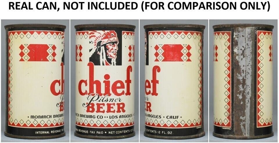 1940's Chief Pilsner Beer 12 FL OZ Straight Steel Beer Can Bottom ...
