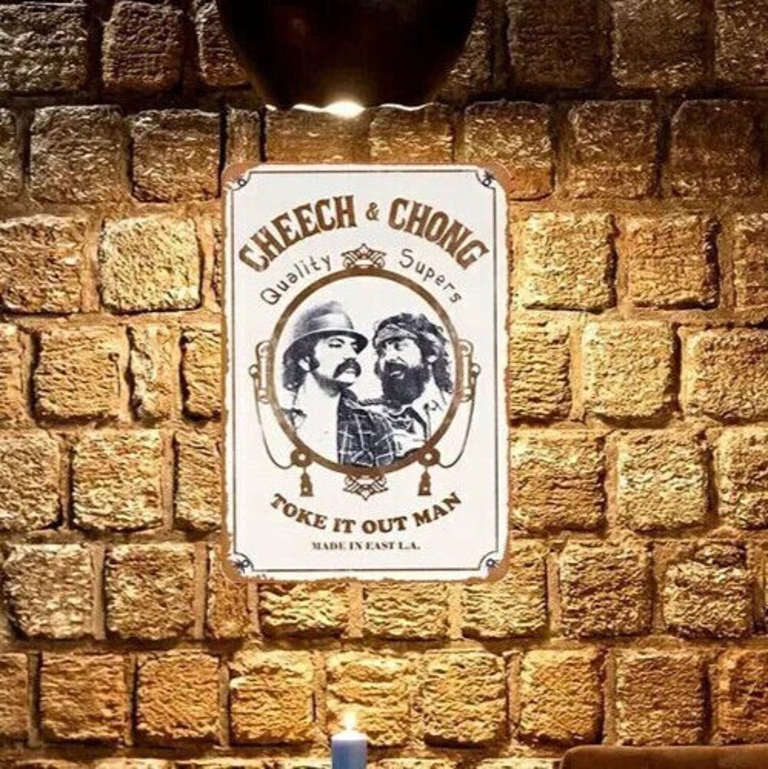 Vintage 8 X 12 Inches Cheech and Chong Toke It Out Man Metal Tin Sign ...