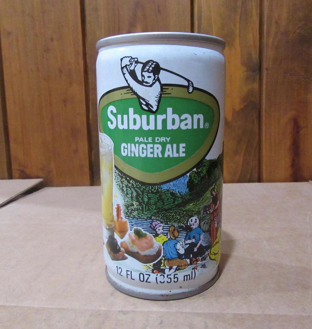 1970's Suburban Pale Dry Ginger Ale Soda 12 OZ Crimped Steel Pull Tab ...