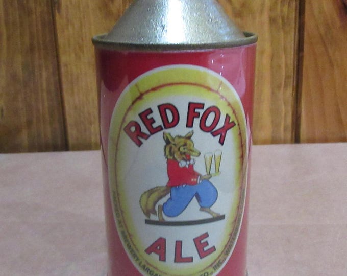 1940's Red Fox Ale Beer 12 FL OZ Straight Steel Cone Top Beer Can With ...
